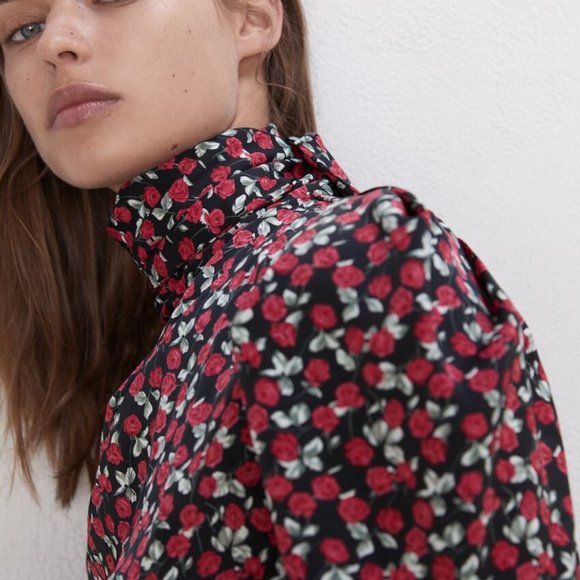 Zara | Tops | Zara Floral Printed Top 344250 | Poshmark